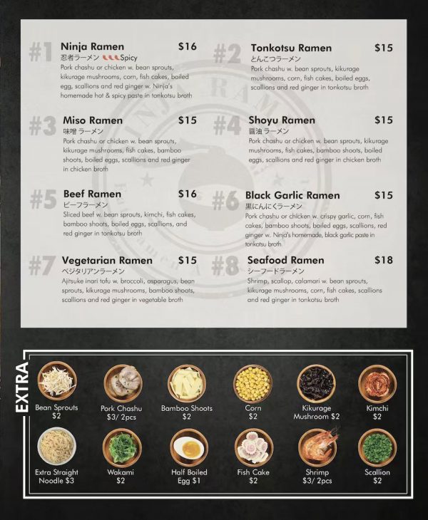 Menu – Ninja Ramen